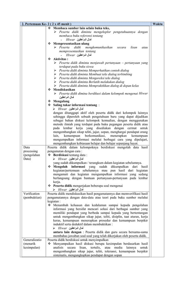 RPP MA Bahasa arab kelas XI | PDF