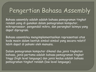 Bahasa assembly | PPTX