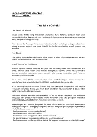 Bahasa chomsky | DOCX