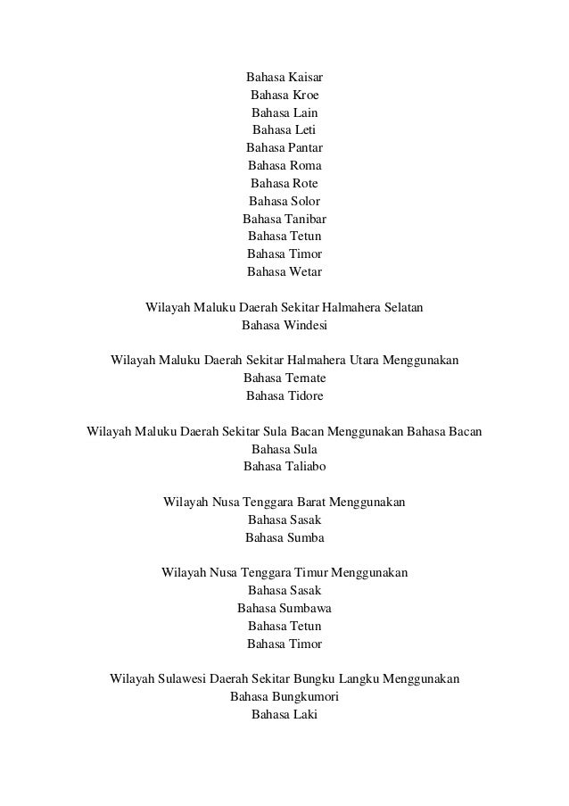 Bahasa daerah di indonesia