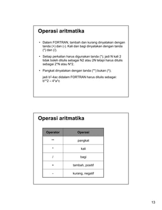 Bahasa fortran dasar | PDF
