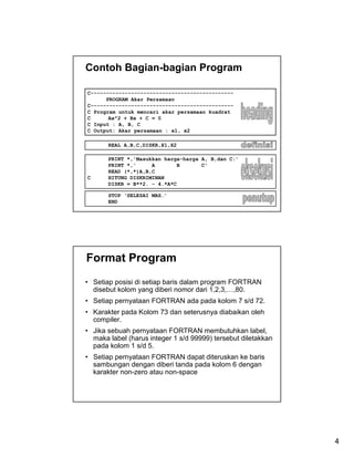 Bahasa fortran dasar | PDF