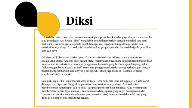 Diksi Bahasa Indonesia materi Bahasa Indonesia | PPTX