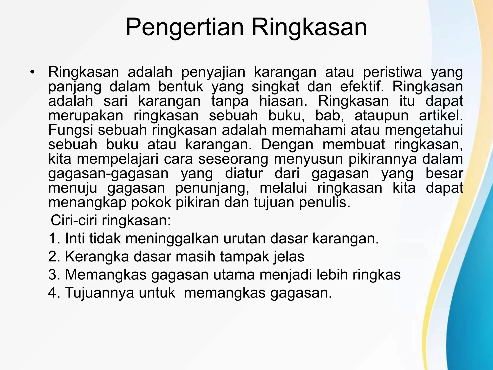Ringkasan Bahasa Indonesia Mata Kuliah Bahasa Indonesia | PPTX
