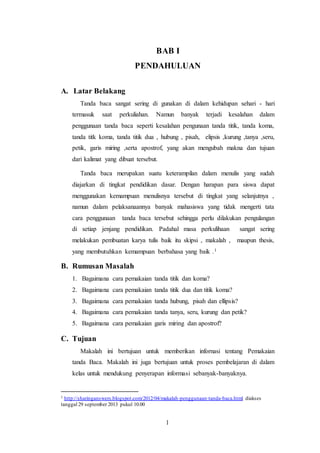 Penggunaan Tanda Baca (Bahasa indonesia) | DOCX
