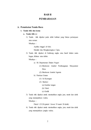 Penggunaan Tanda Baca (Bahasa indonesia) | DOCX