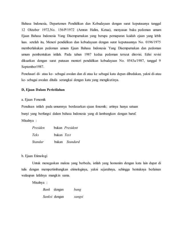 Pengertian dan Fungsi Ejaan | DOCX