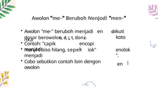 Materi PPT Bahasa Indonesia - Awalan me- | PPTX