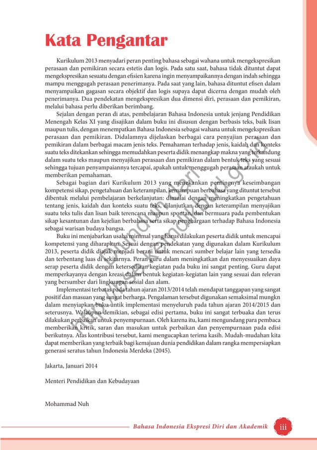 Bahasa indonesia ekspresi diri dan akademik (buku siswa) | PDF