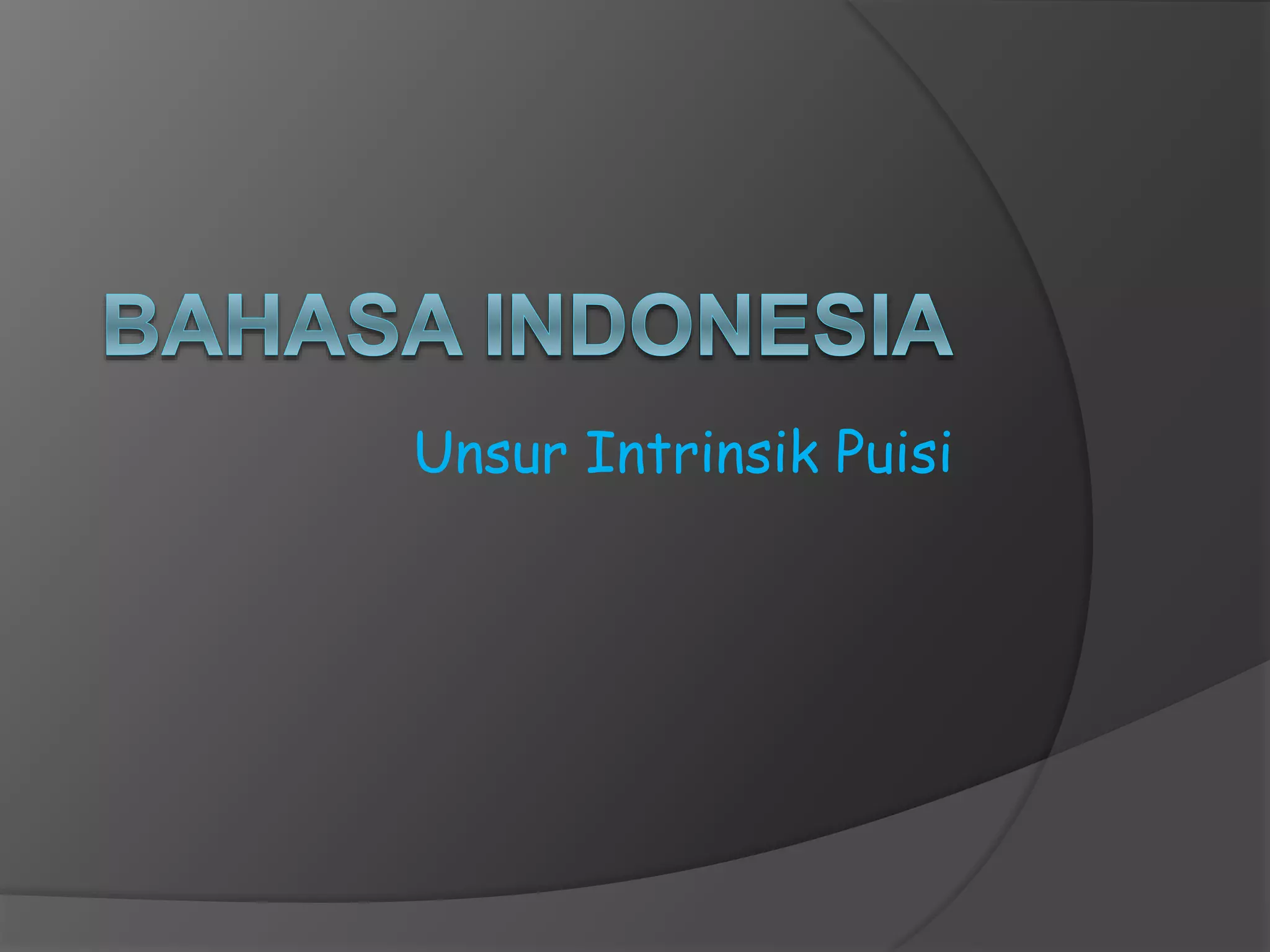 UNSUR PUISI | PPTX
