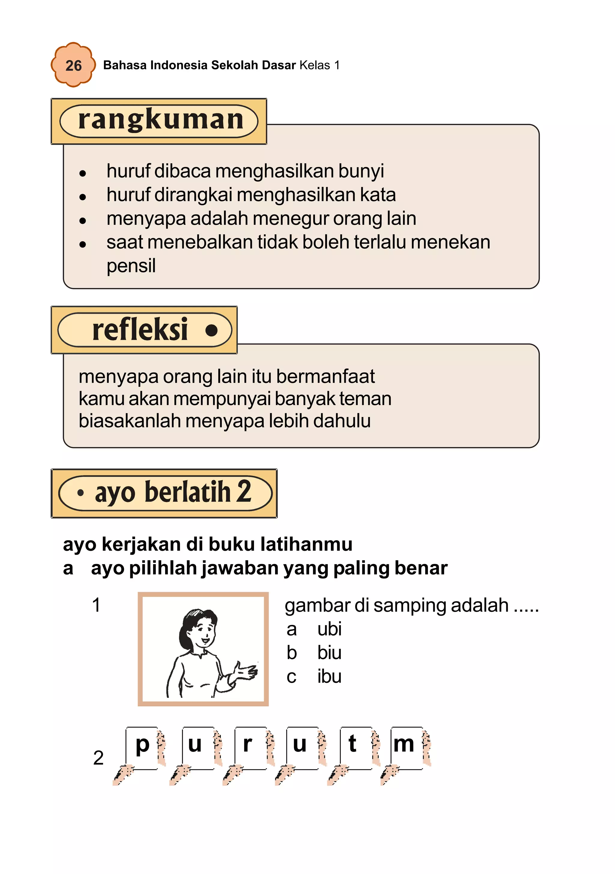 Bahasa indonesia kelas 1 sd - umri nuraini | PDF