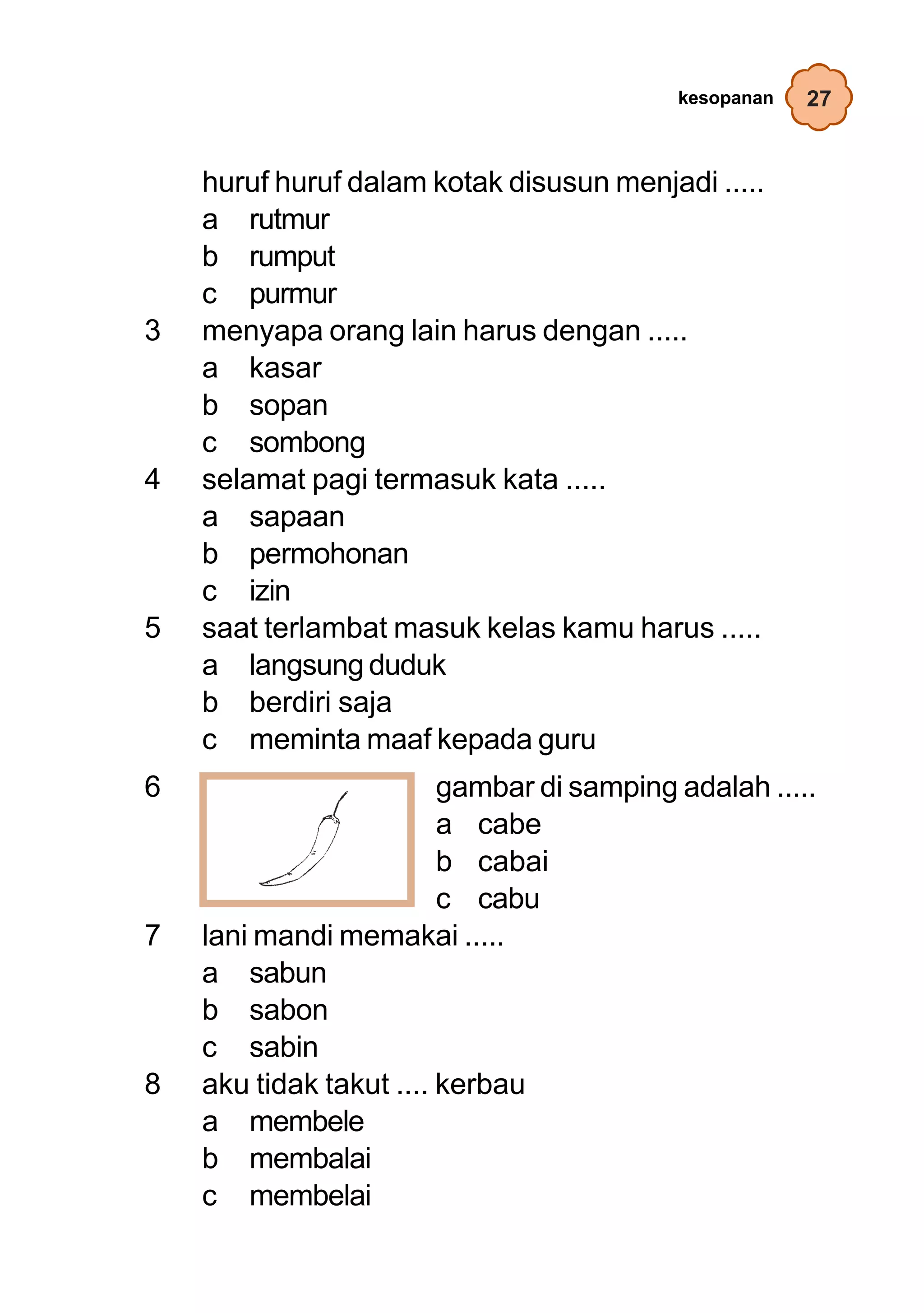 Bahasa indonesia kelas 1 sd - umri nuraini | PDF