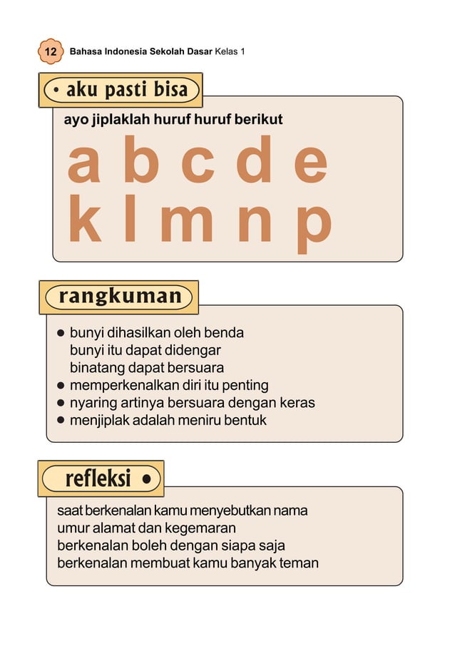 Bahasa indonesia kelas 1 sd - umri nuraini | PDF