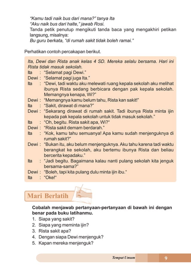 Bahasa indonesia kelas 4 - umri nuraini | PDF