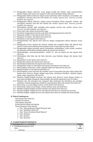 RPP SMA Bahasa Indonesia Kelas X | PDF