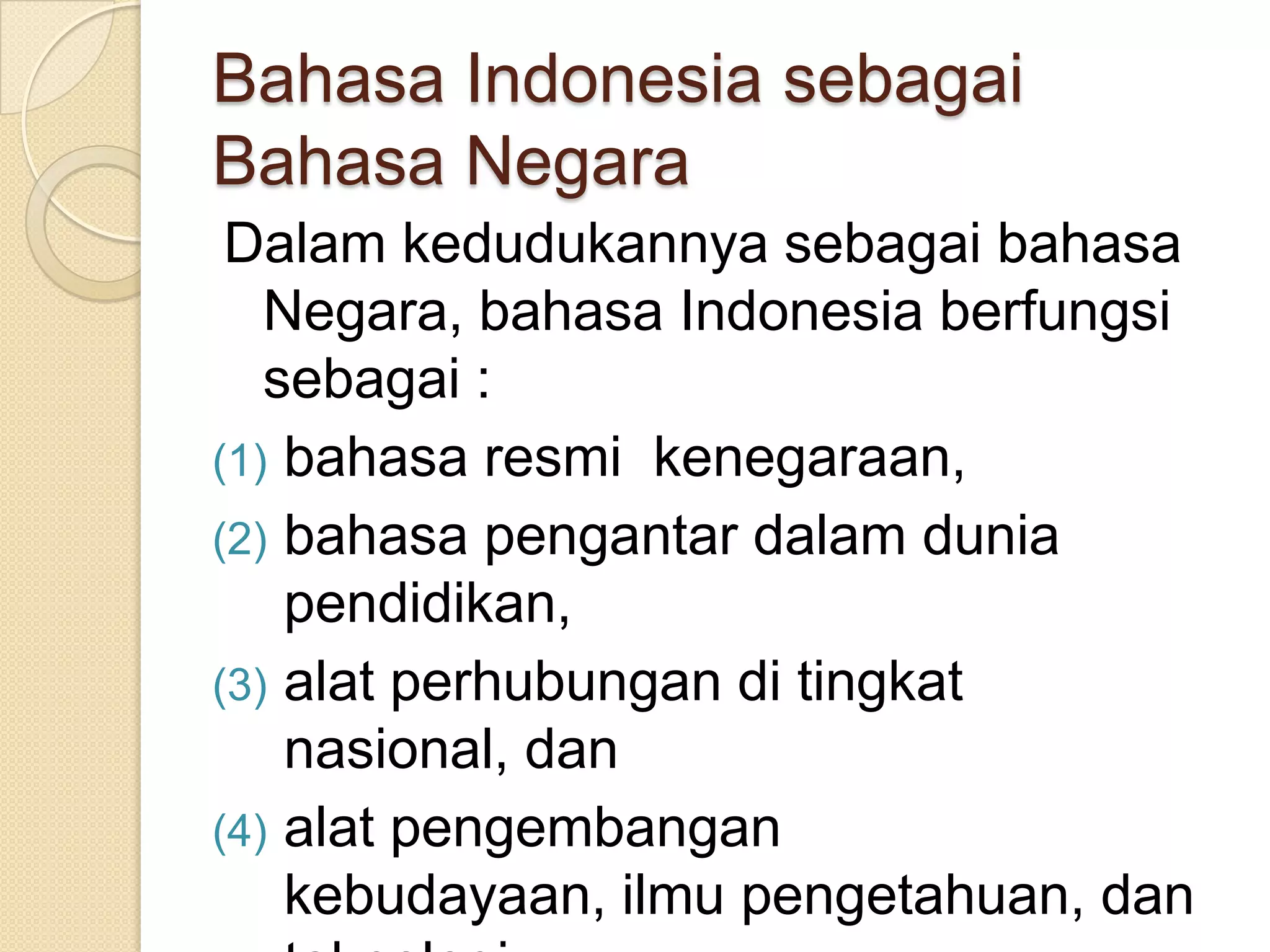 Bahasa indonesia pertemuan i | PPTX