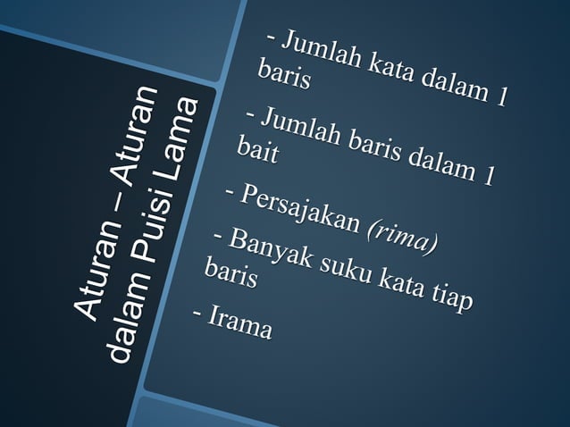 Puisi Lama, Puisi Baru dan Puisi Kontemporer | PPTX