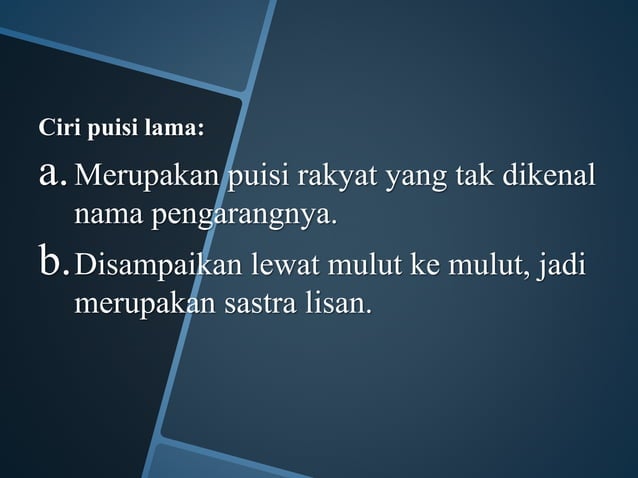 Puisi Lama, Puisi Baru dan Puisi Kontemporer | PPTX