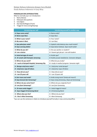 Belajar Bahasa Indonesia dengan Cara Mudah - Study Bahasa Indonesia in ...