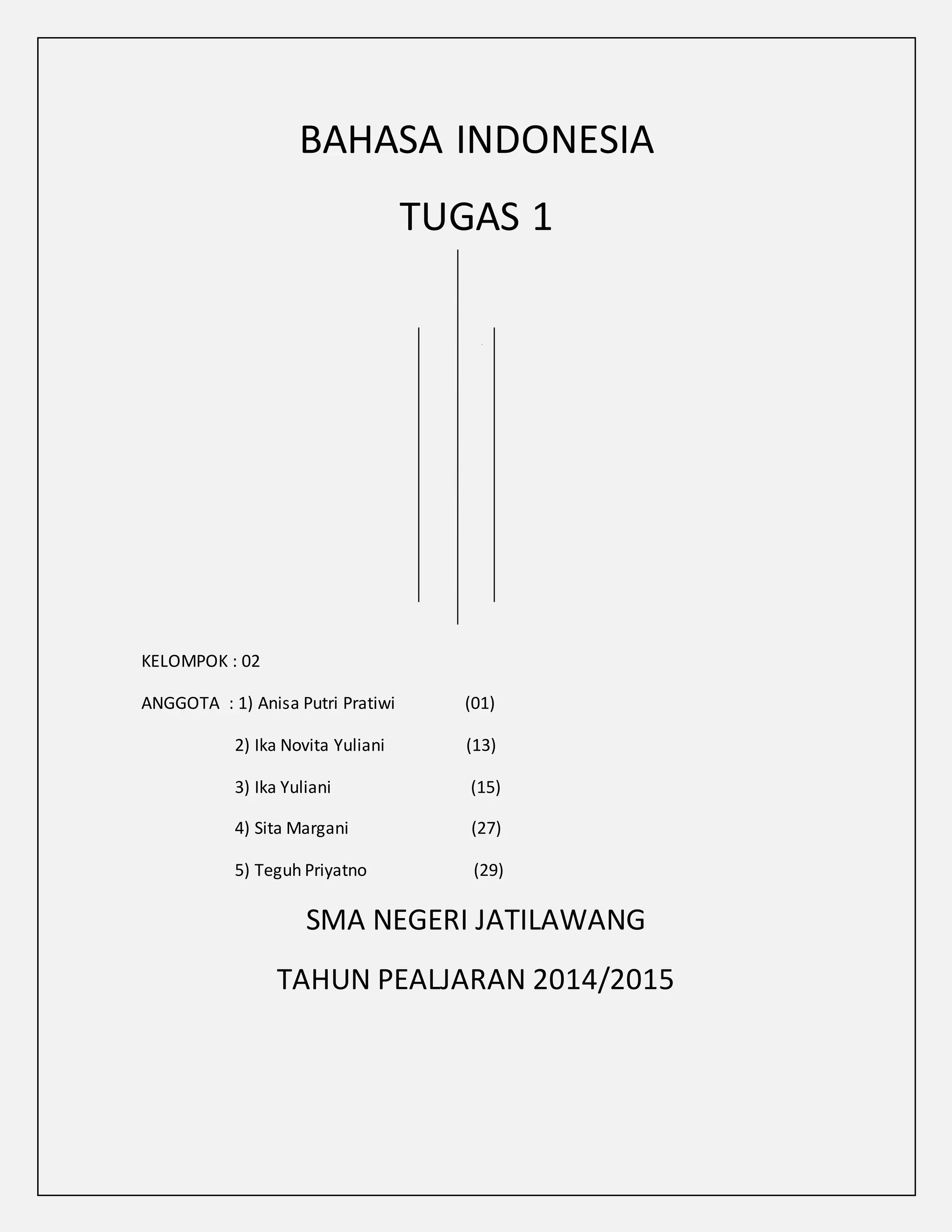 Bahasa indonesia tugas 1 | DOCX