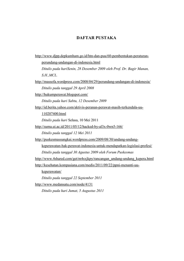 Bahasa indonesia uu perawat | PDF