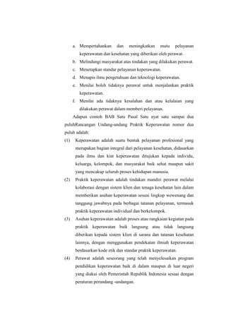 Bahasa indonesia uu perawat | PDF