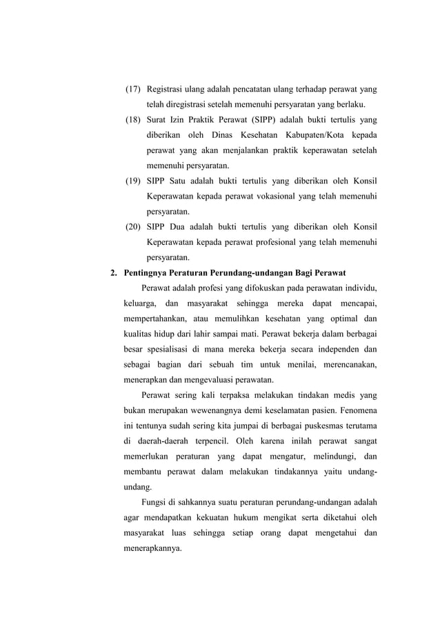 Bahasa indonesia uu perawat | PDF