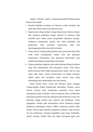 Bahasa indonesia uu perawat | PDF