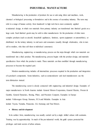 Industrial Manufacture | PDF