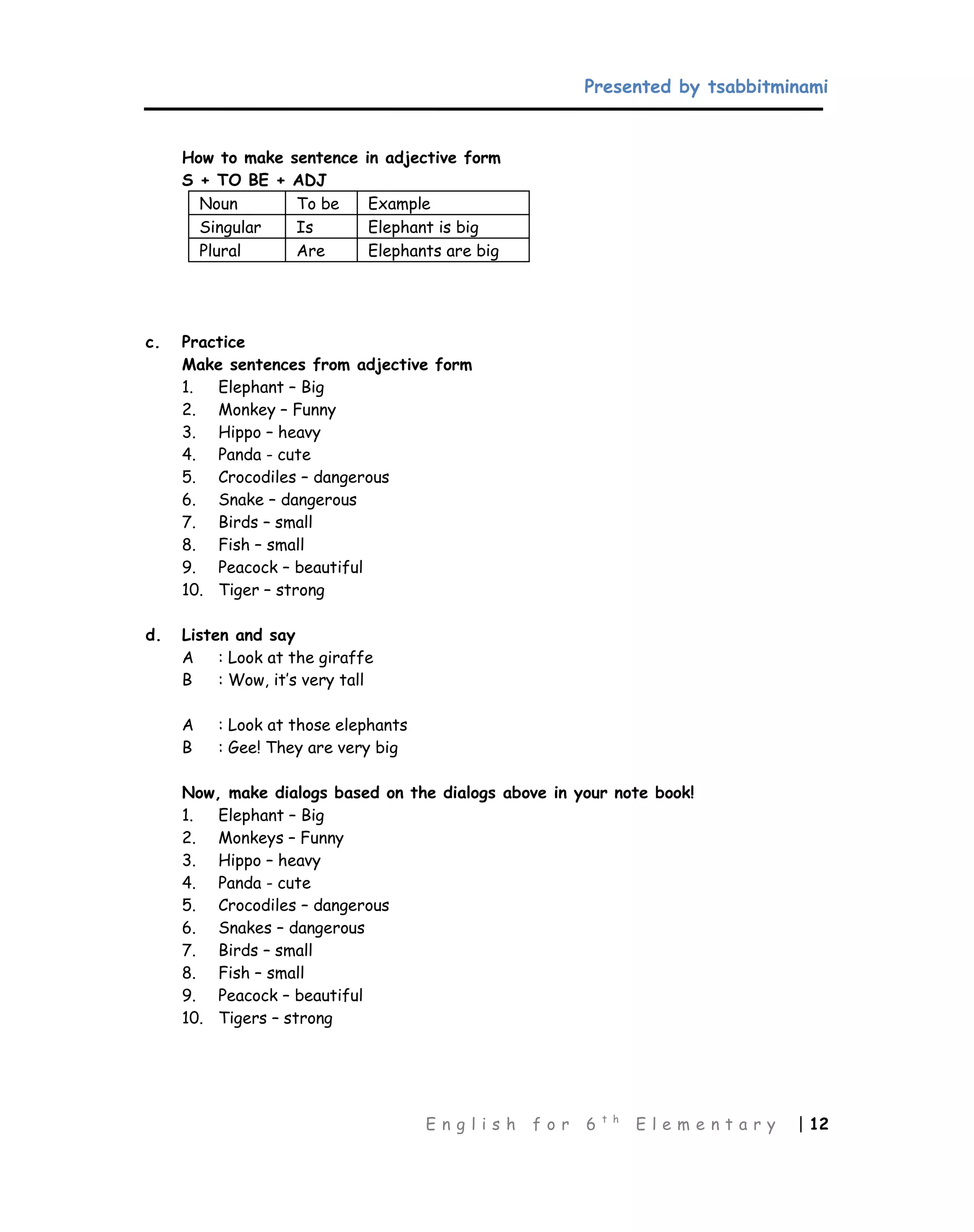 Bahasa inggris kelas 6 | PDF