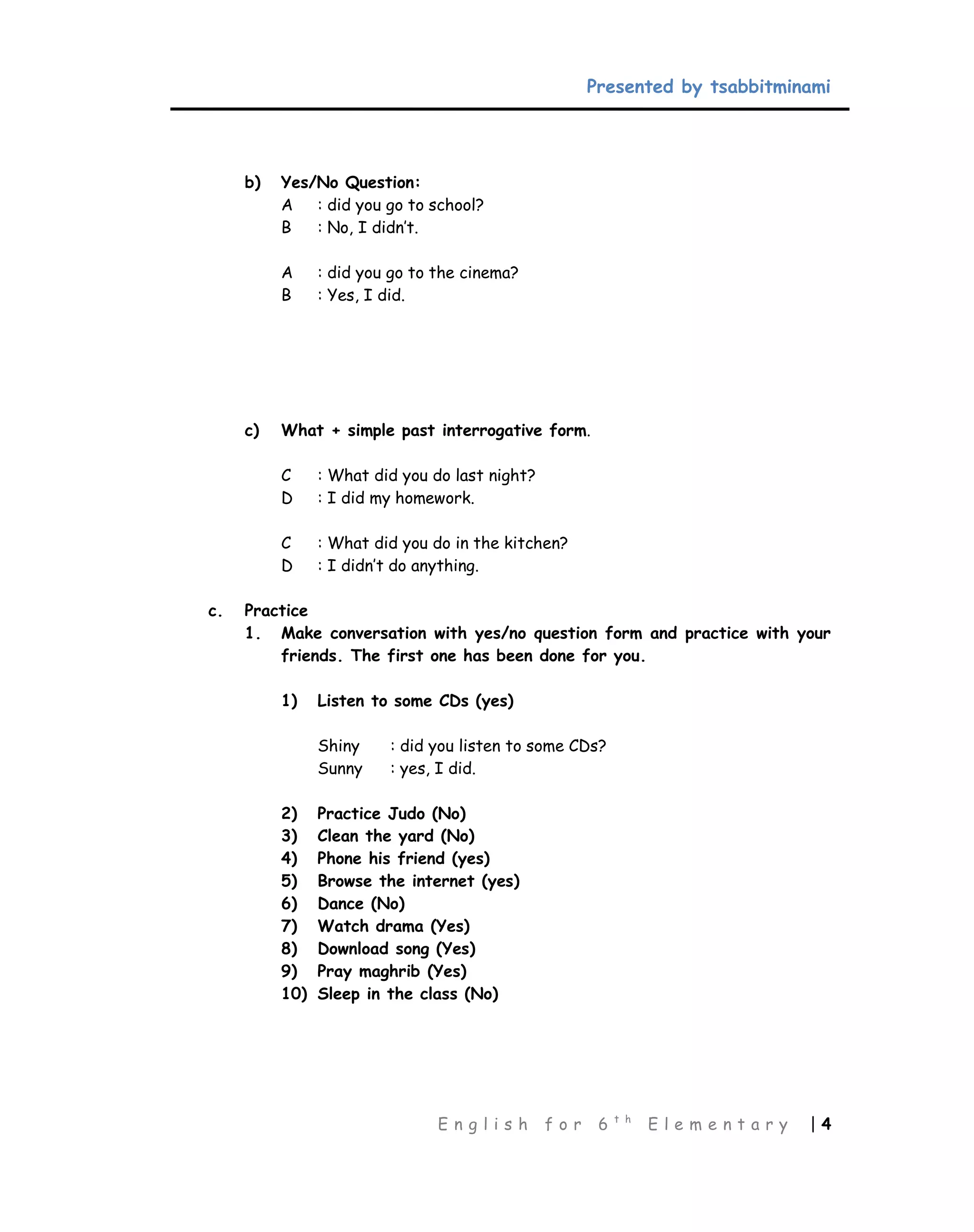 Bahasa inggris kelas 6 | PDF