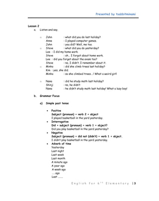 Bahasa inggris kelas 6 | PDF