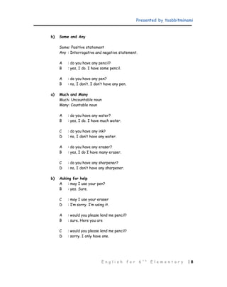 Bahasa inggris kelas 6 | PDF