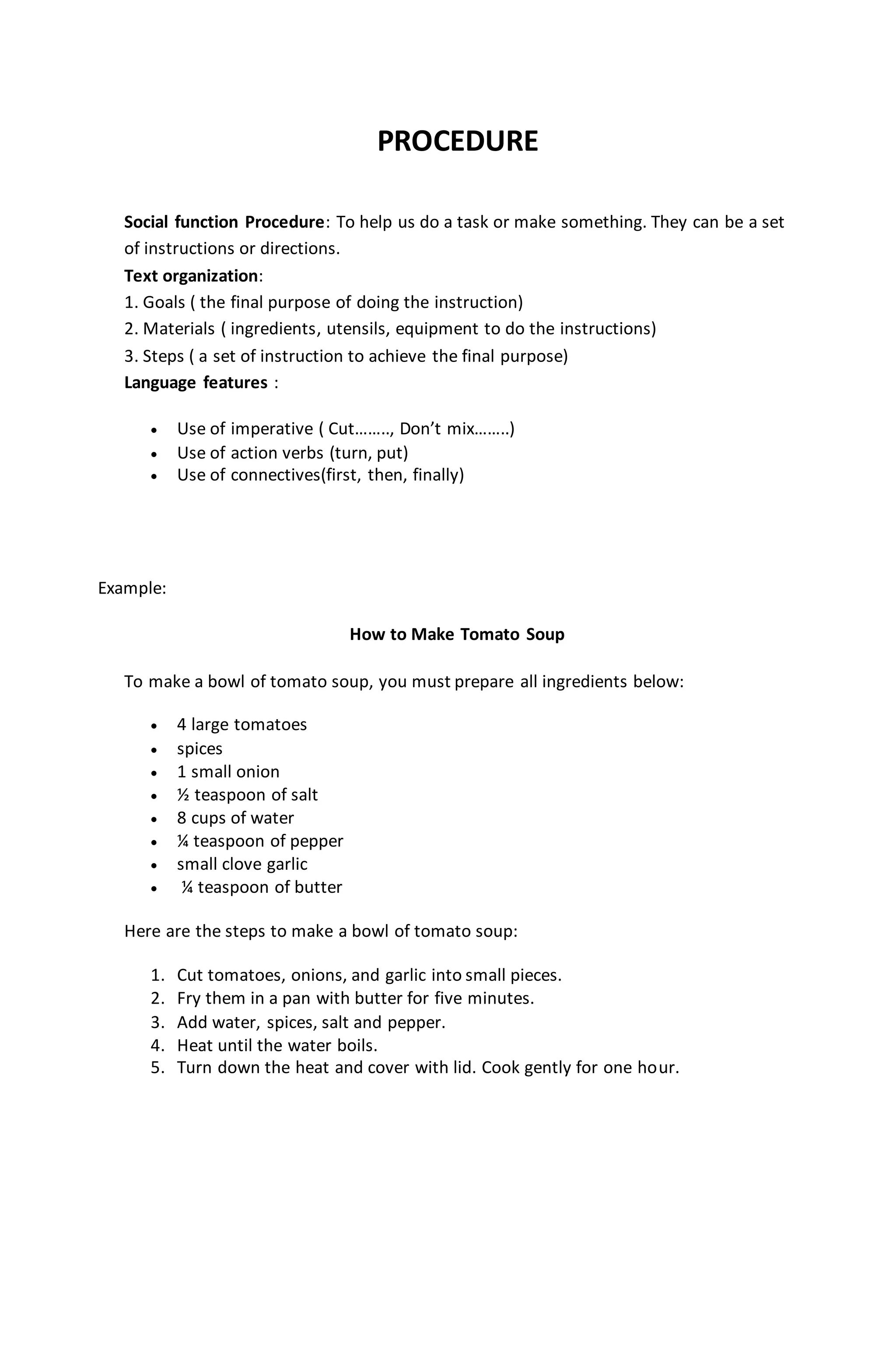 Materi Bahasa Inggris : PROCEDURE RECOUNT NARRATIVE DESCRIPTION etc | DOCX