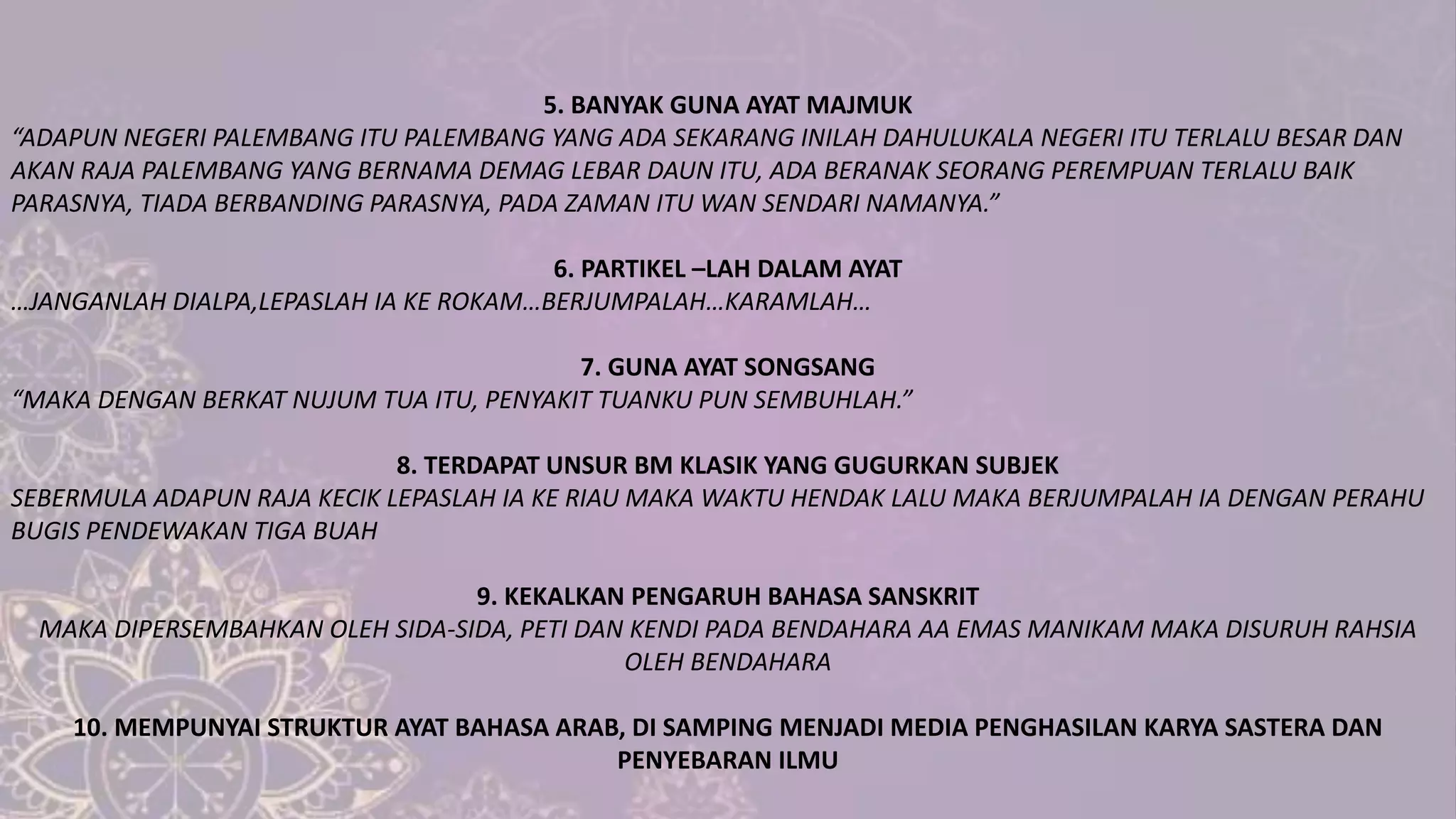 BM SEM 1 STPM: BAHASA MELAYU KLASIK | PPTX