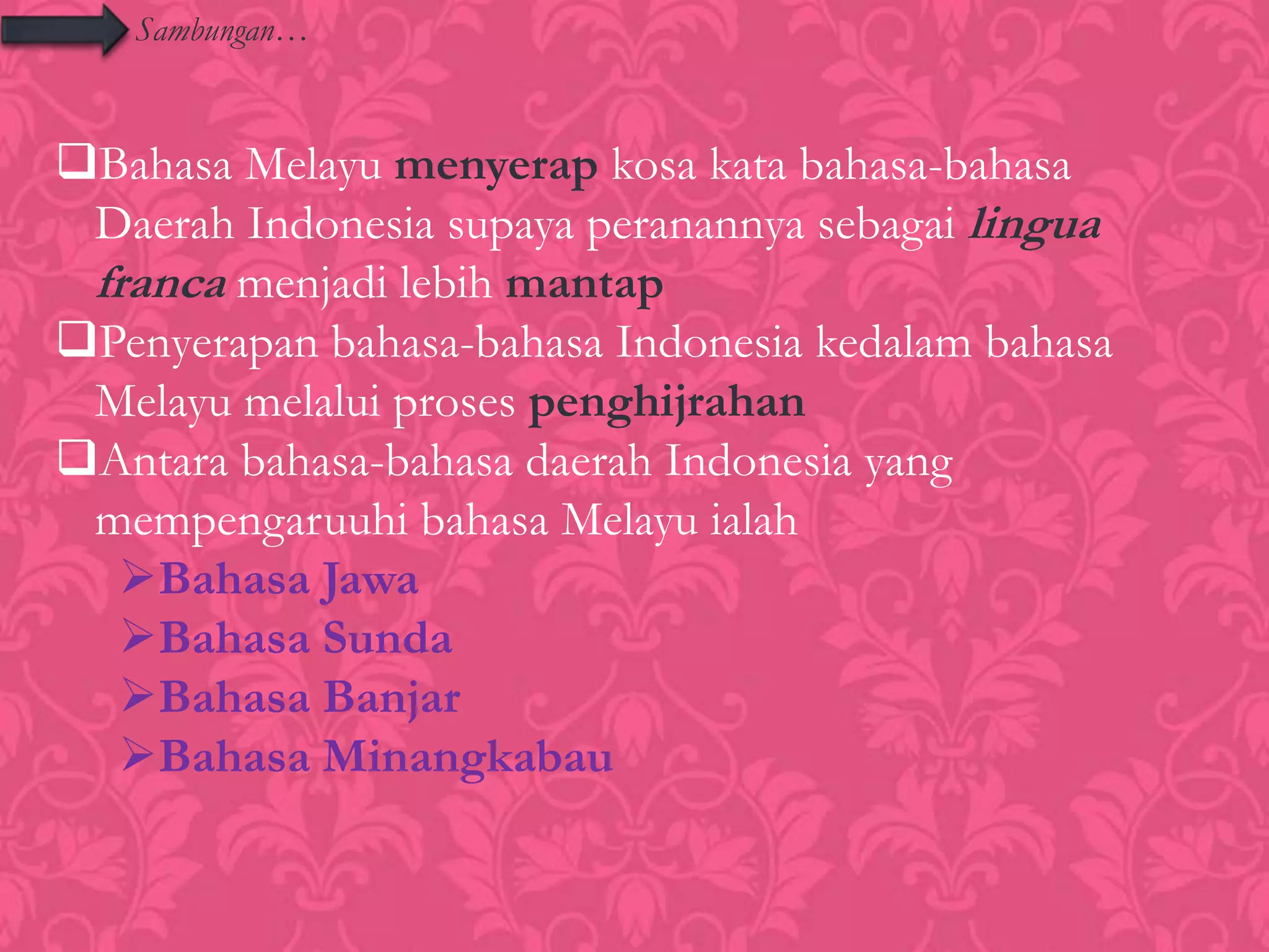 Bahasa Melayu- unsur asing dalam bahasa melayu sem 1 | PPTX