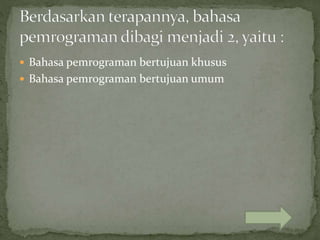 Bahasa pemrograman | PPTX