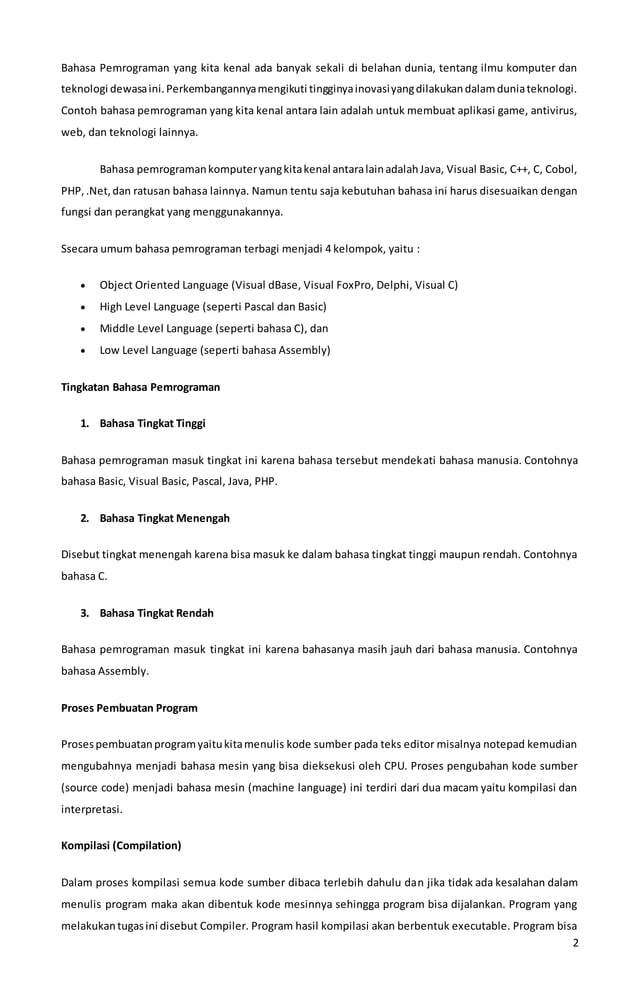 Bahasa pemrograman | PDF