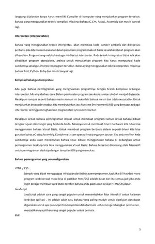 Bahasa pemrograman | DOCX