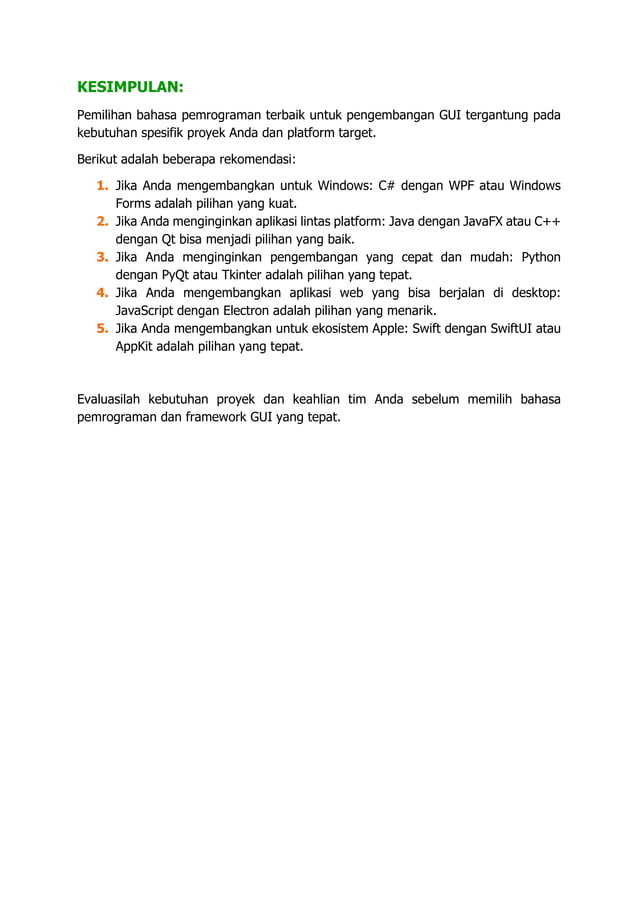 Bahasa Pemrograman mana yang TERBAIK untuk GUI | PDF