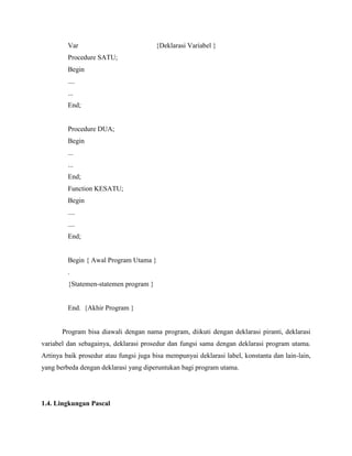 Bahasa pemrograman pascal | DOCX