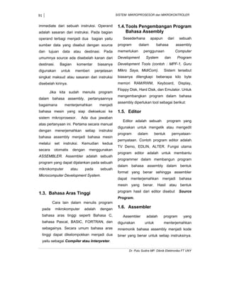 Bahasa pemrograman sistem mikroprosesor | PDF
