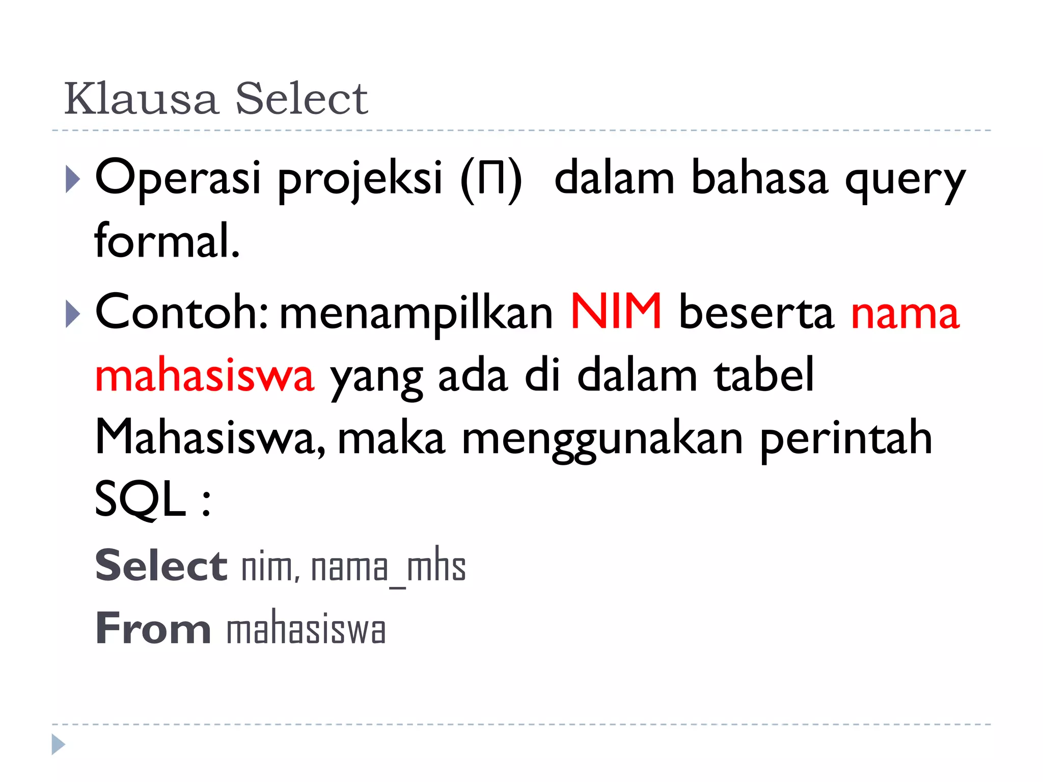 Bahasa Query Terapan | PDF