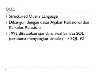 Bahasa Query Terapan | PDF