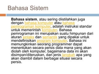 Bahasa sistem | PPT | Free Download