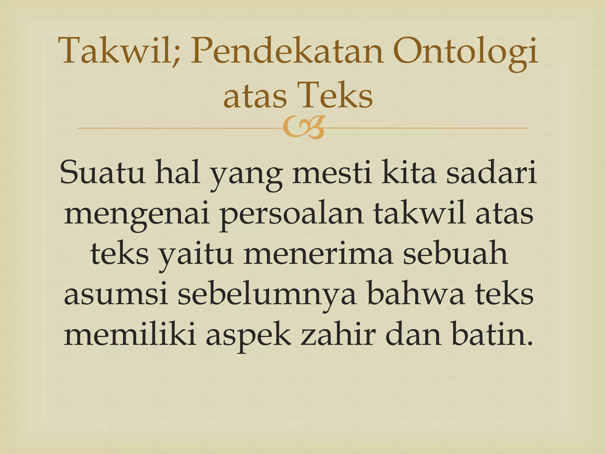Bahasa, takwil, dan makna | PPTX