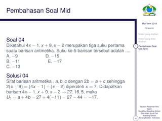 Pembahasan Soal Matematika Wajib PTS Kelas XI IPS | PPT