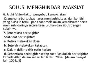 Bahaya maksiat | PPTX