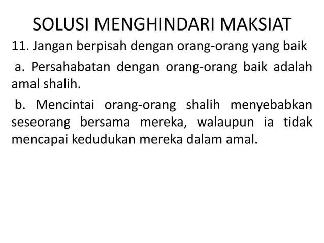 Bahaya maksiat | PPT