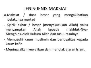 Bahaya maksiat | PPTX